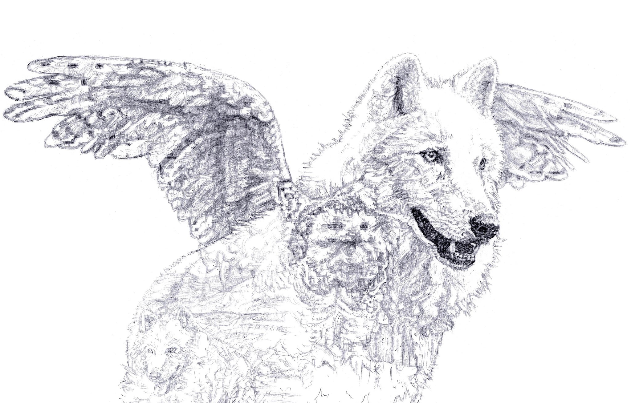 angel wolf coloring pages